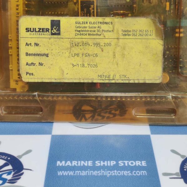 SULZER FSA-C6 112.004.995.200 PCB BOARD - Marine Ship Store