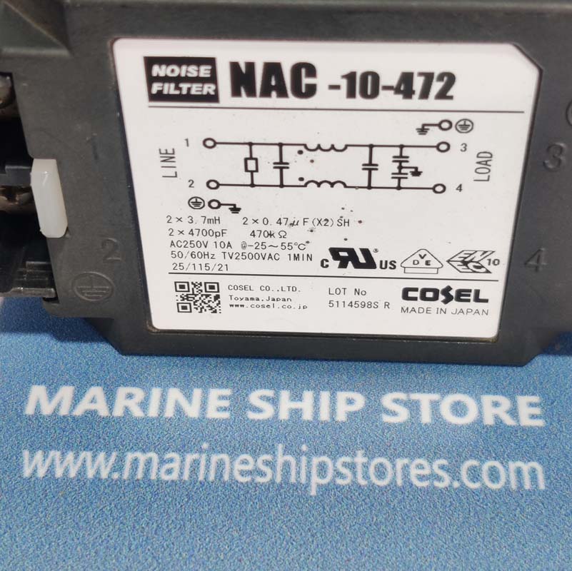 COSEL NAC-10-472 NOISE FILTER - Marine Ship Store